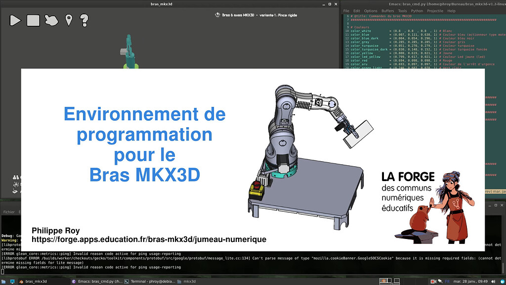 Bras robotisé MKX3D - Projets - AFPy